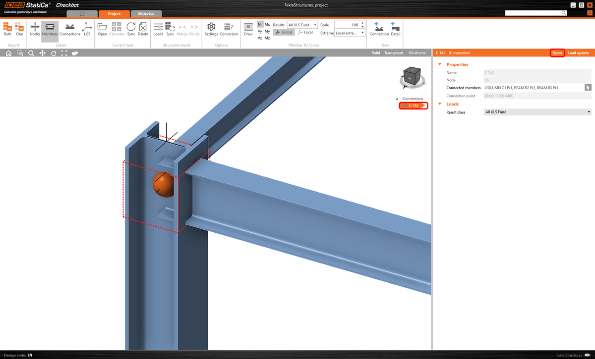 How to combine Tekla Structures and SAP2000 for steel connection design (EN) | IDEA StatiCa